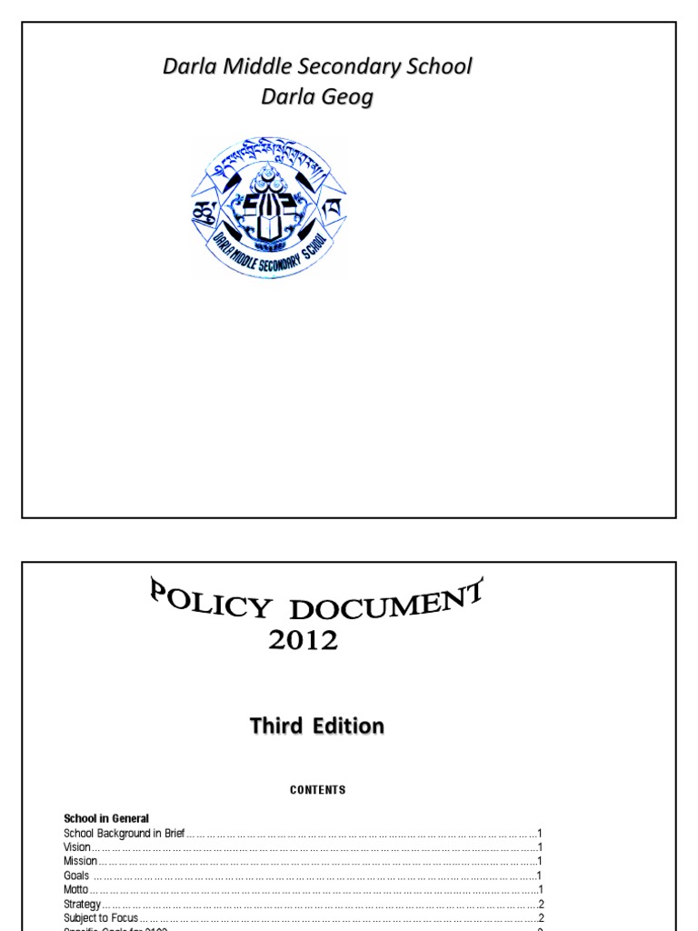 Darla Middle Secondary School, School Policy PDF | PDF | Test ...