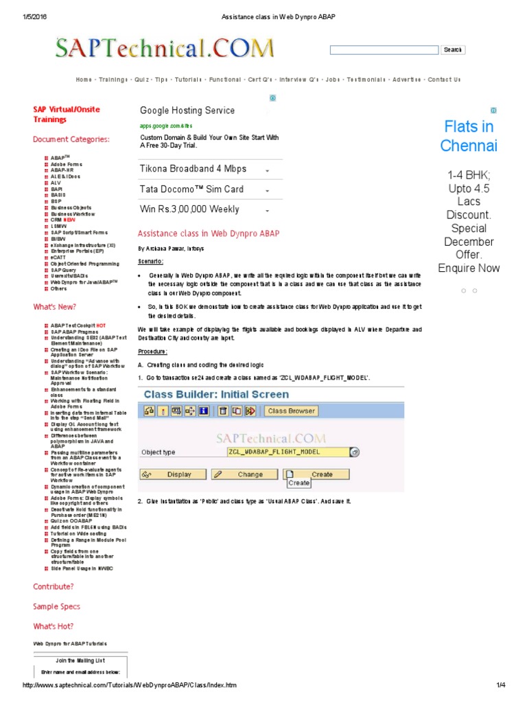 Assistance Class In Web Dynpro Abap 1 Pdf Software Computing