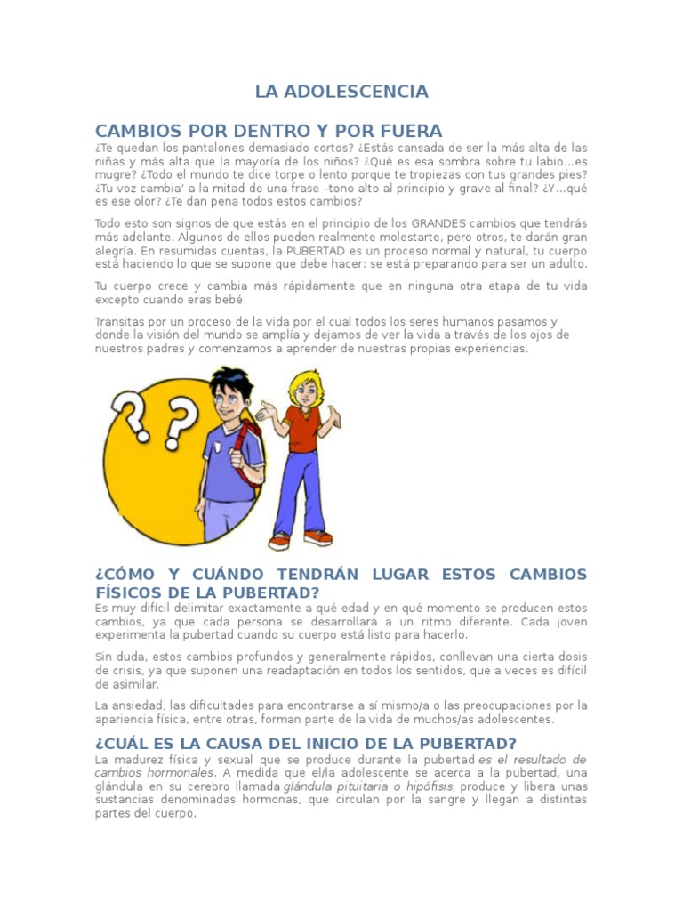 Cambios Físicos y Psicológicos en La Adolescencia | PDF | Eyaculación ...