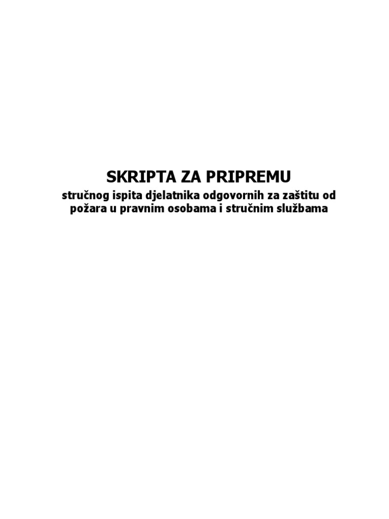 Pozar Skripta Strucni Ispit PDF | PDF