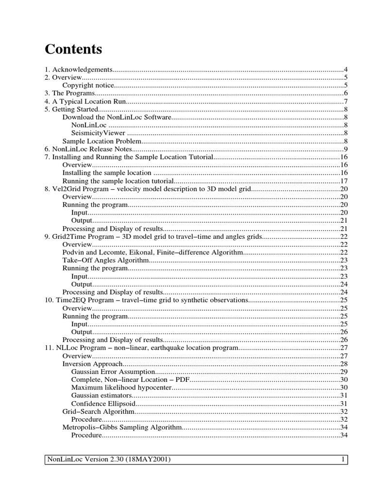 NLLoc Guide PDF | PDF | Parameter (Computer Programming) | 3 D Computer Graphics