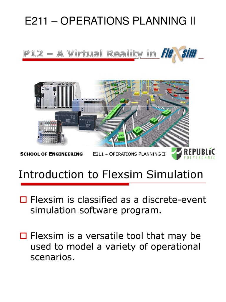 A Virtual Reality in Flexsim | PDF | Simulation | Scientific Modeling