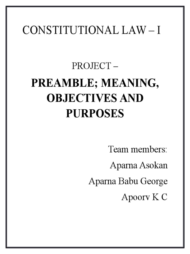 Preamble - Meaning, Purpose and Objective (1) | Political Charters ...