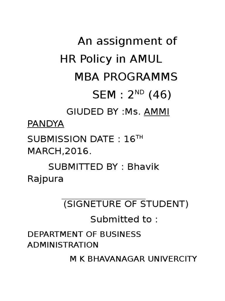 HR Policies of Amul | PDF | Board Of Directors | Social Institutions