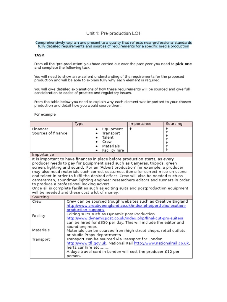 Unit 1 Lo1 Brief | PDF | Business