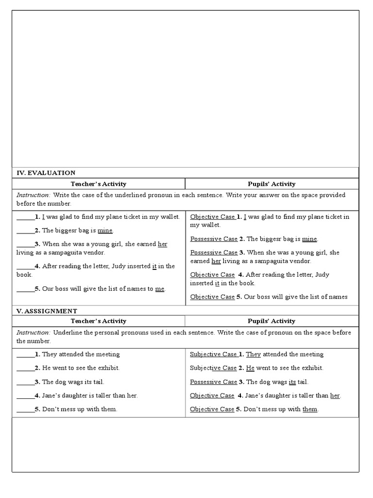 Understanding Pronoun Cases in English | PDF | Pronoun | Object (Grammar)