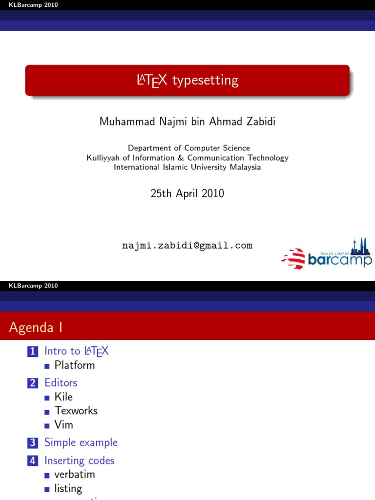 L Tex Typesetting Muhammad Najmi Bin Ahmad Zabidi Pdf Computing Computer Programming