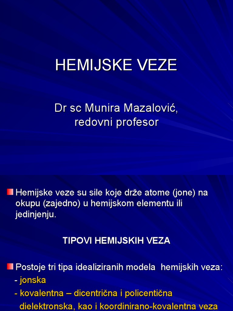 Hemijske Veze Medicina | PDF