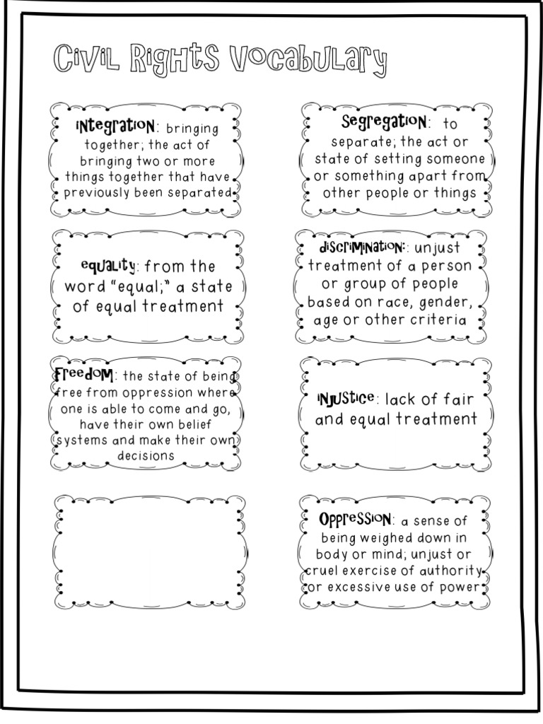 Civil Rights Vocabulary | PDF