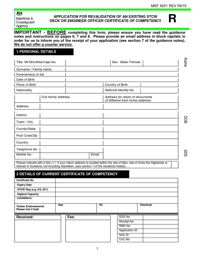 CoC Revalidation MSF 4201 PDF | PDF | Cheque | Payments