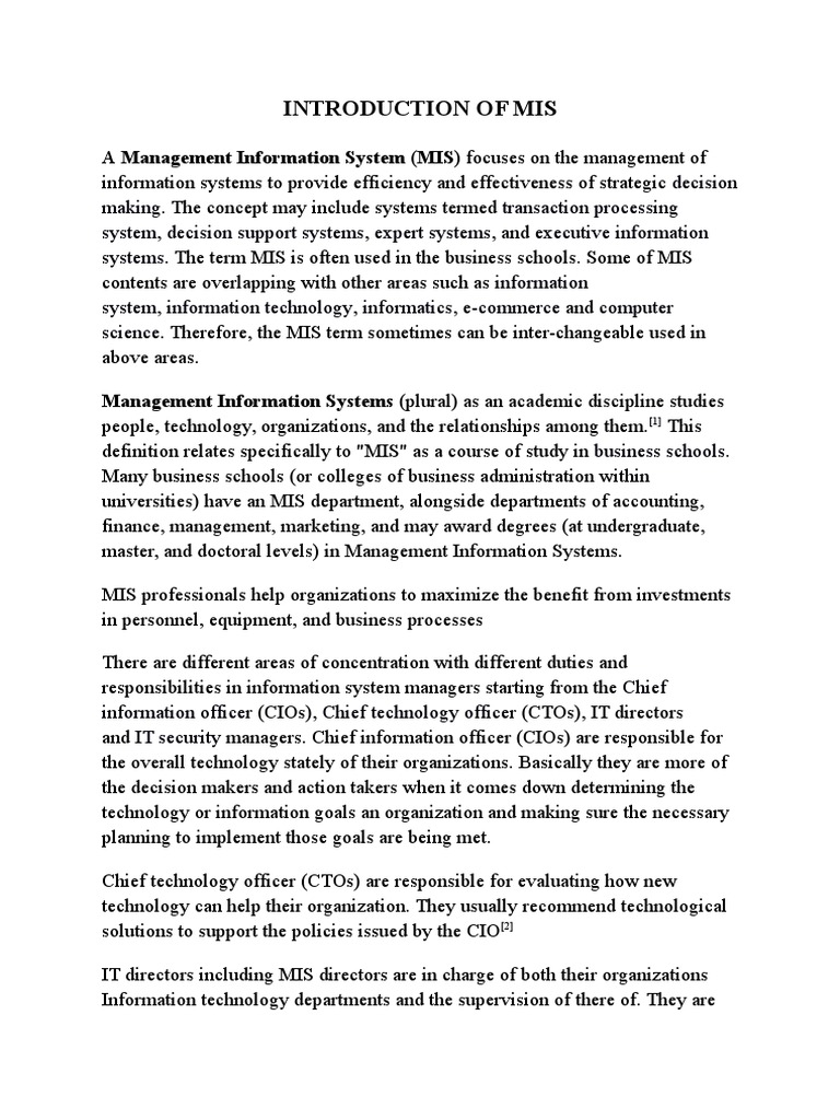 Chapt 3 Introduction of Mis | PDF | Management Information System ...