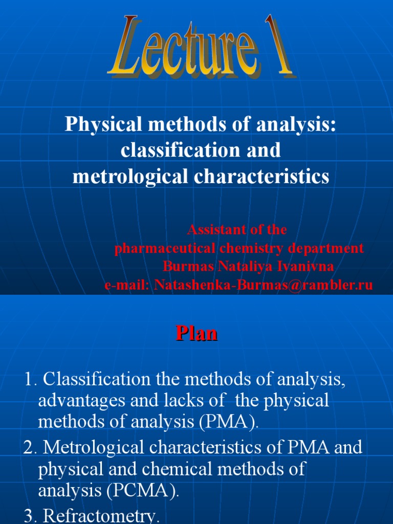 Physical Methods of Analysis | PDF | Refractive Index | Chemistry