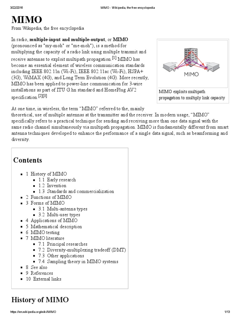 Mimo PDF | PDF | Mimo | Physical Layer Protocols