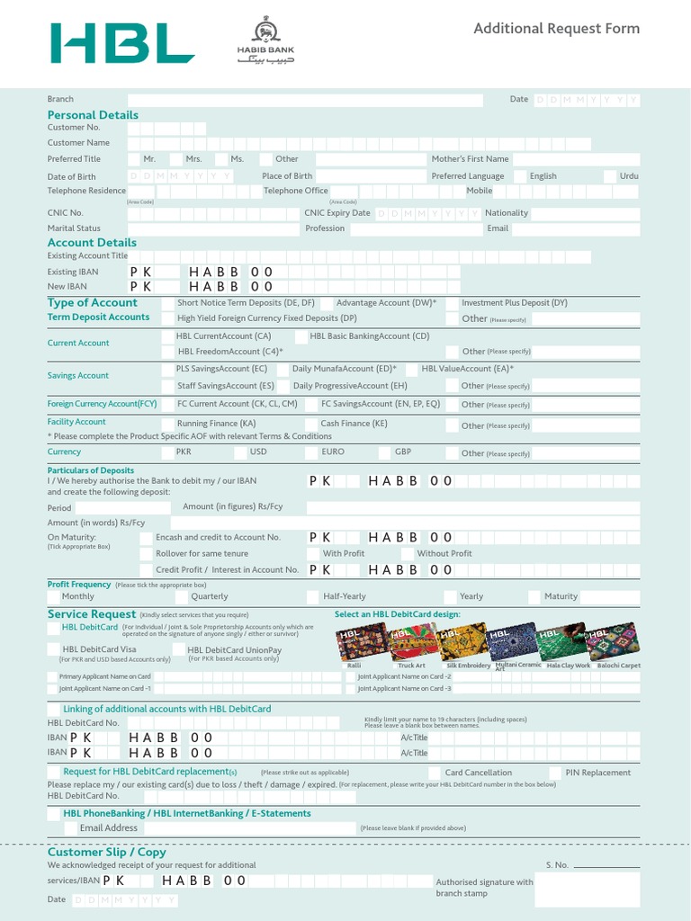 Additional Request Form