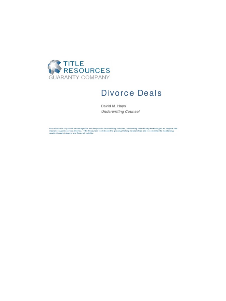 Divorce Deals Webinar - Handout | PDF | Power Of Attorney | Divorce