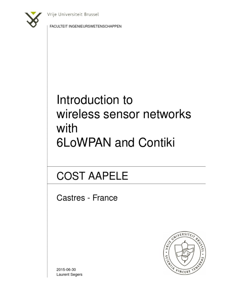 Introduction To Wireless Sensor Networks With 6lowpan and Contiki | PDF | Network Socket ...