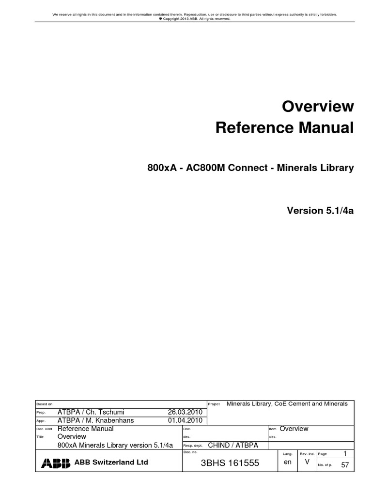 ABB 800xa - Minerals Library Overview 5p1s4a | PDF | Signal (Electrical ...