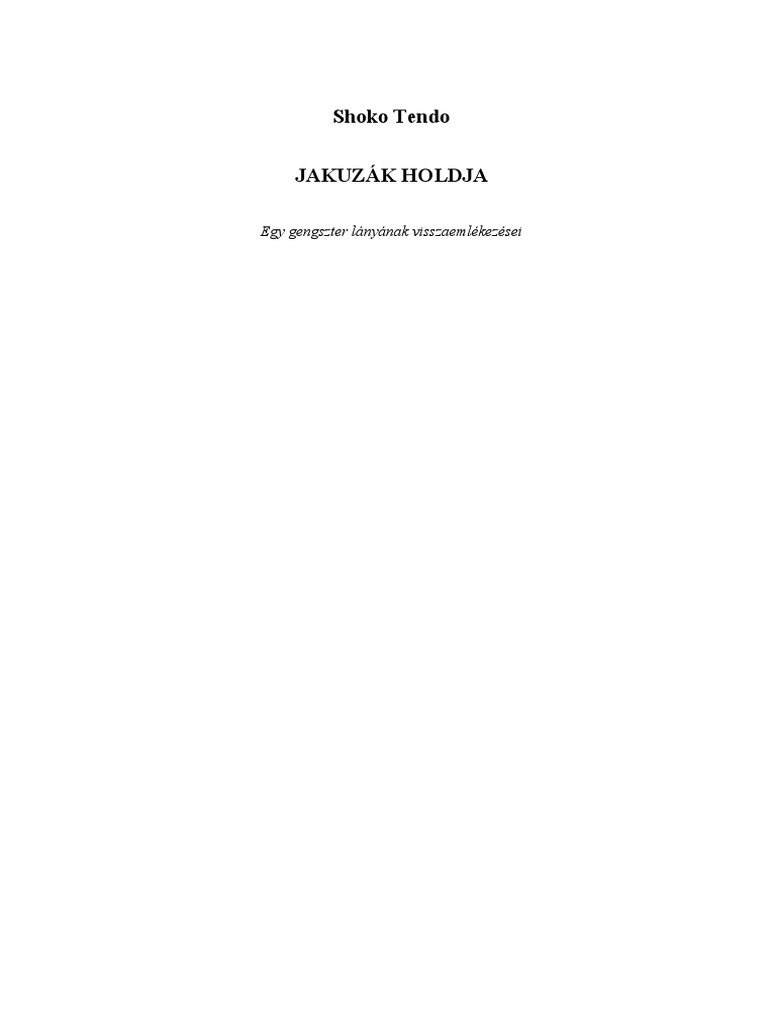 Shoko Tendo - Jakuzák Holdja | PDF