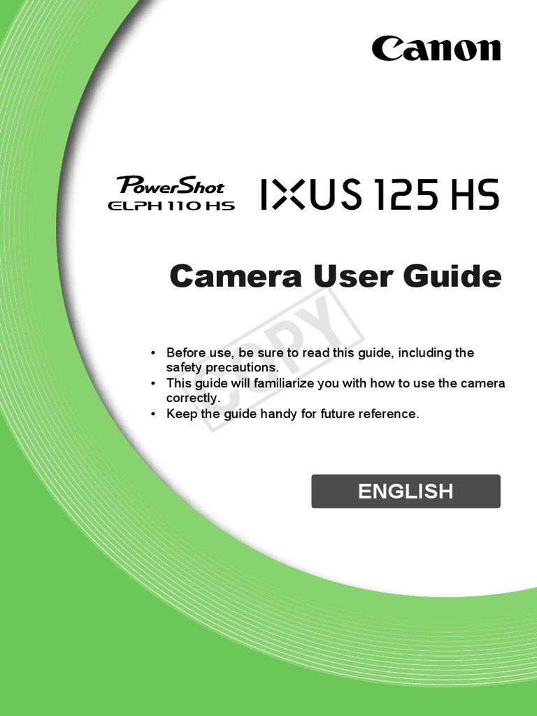 CANON Camera User Guide | PDF | Microsoft Windows | Camera