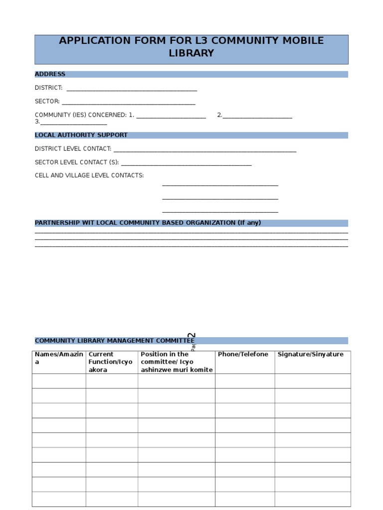 Aplication Form For L3 CML Rev. | PDF | Libraries | Communication