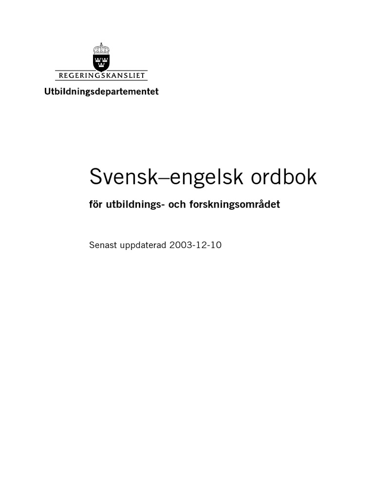Swedish Dictionary | PDF