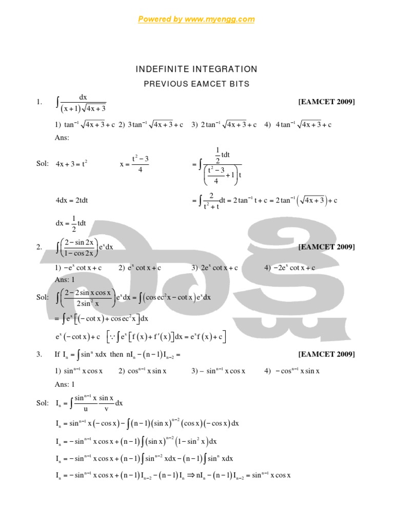 03 Indefinite Integration 53-68 | PDF