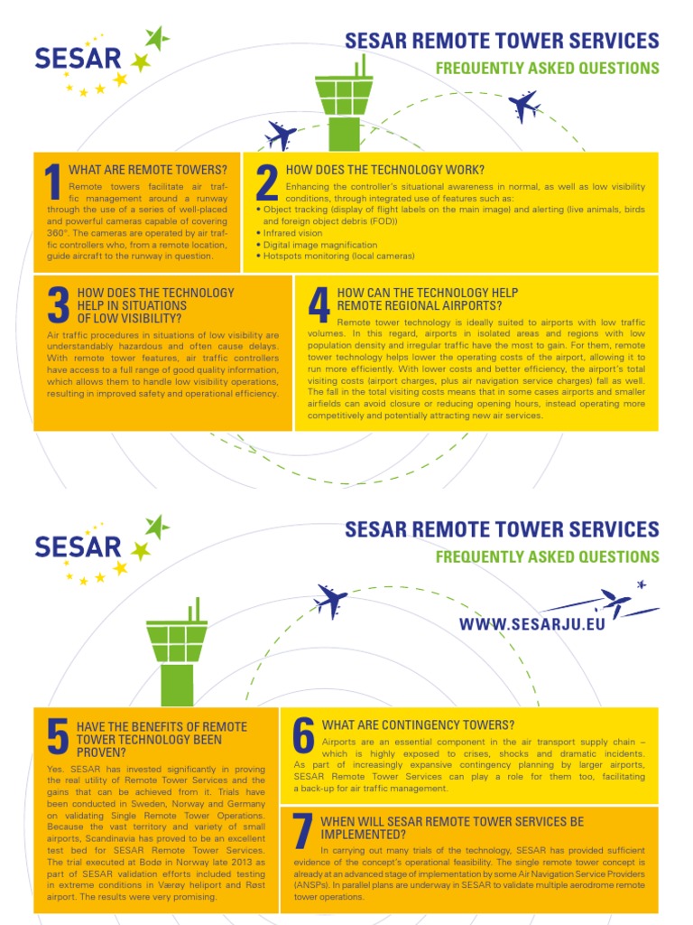 Sesar Remote Tower Services: Frequently Asked Questions | PDF | Air ...