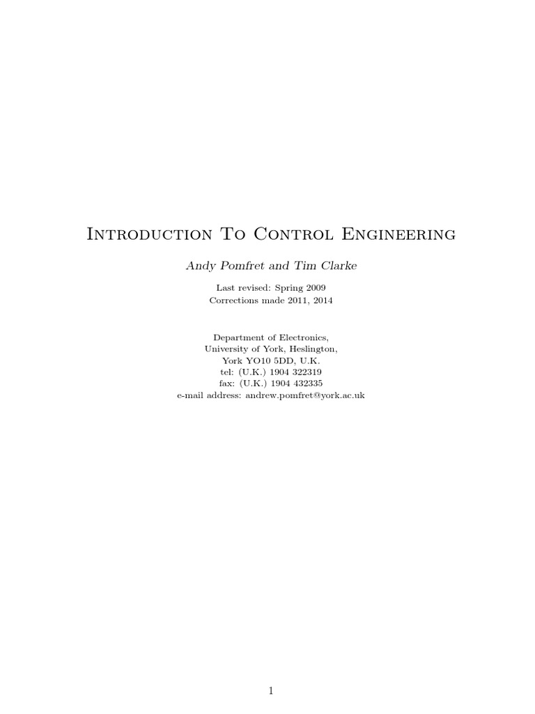 Control Engineering | PDF | Control Theory | Laplace Transform