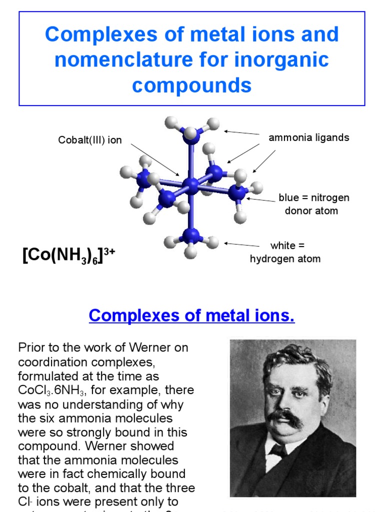 Nomenclature of Coordination Complexes: Alfred Werner's Contributions ...