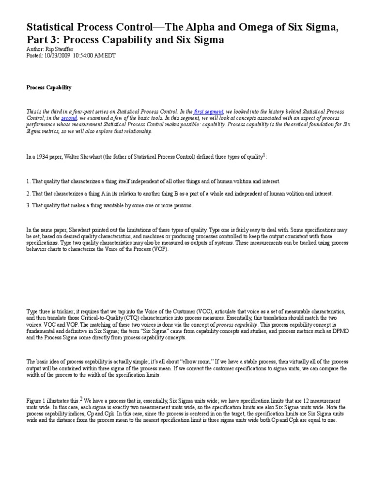 Statistical Process Control | PDF | Six Sigma | Standard Deviation