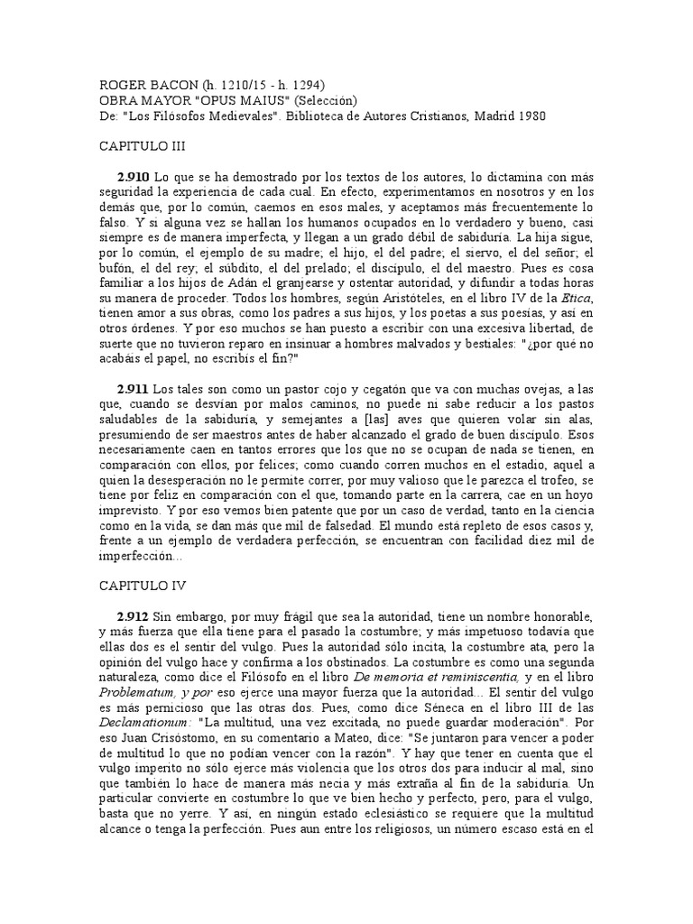 Selección Roger Bacon | PDF | Certeza | Science