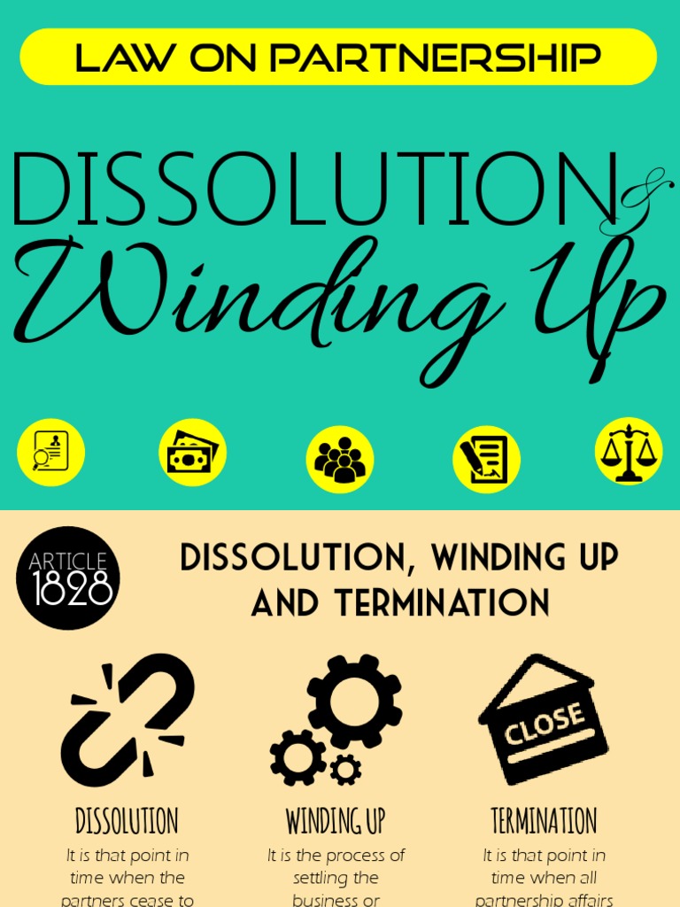 Law On Partnership & Corporation: Dissolution and Winding Up | PDF | Partnership | Liquidation