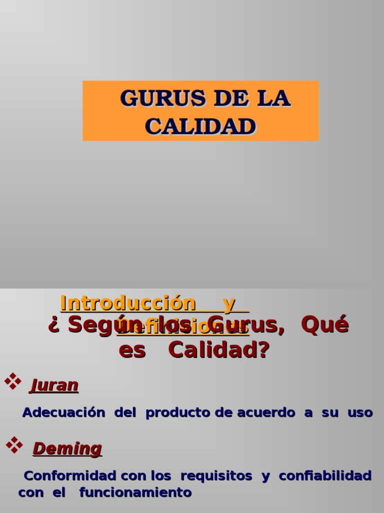 Gurus de La Calidad 1121545 | PDF | Calidad (comercial) | Gestión de ...
