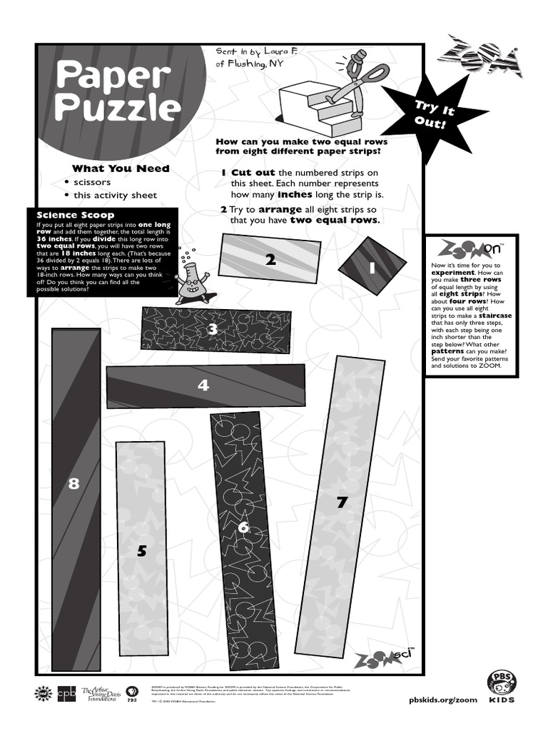 Paper Puzzle: What You Need - Scissors - This Activity Sheet | PDF ...