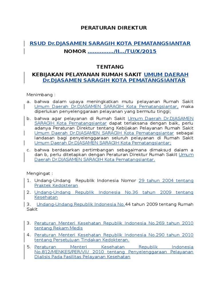 Contoh Renstra Rumahsakit | PDF