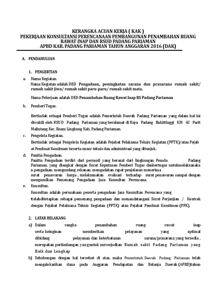 Kak Rsud | PDF | Teknologi & Rekayasa