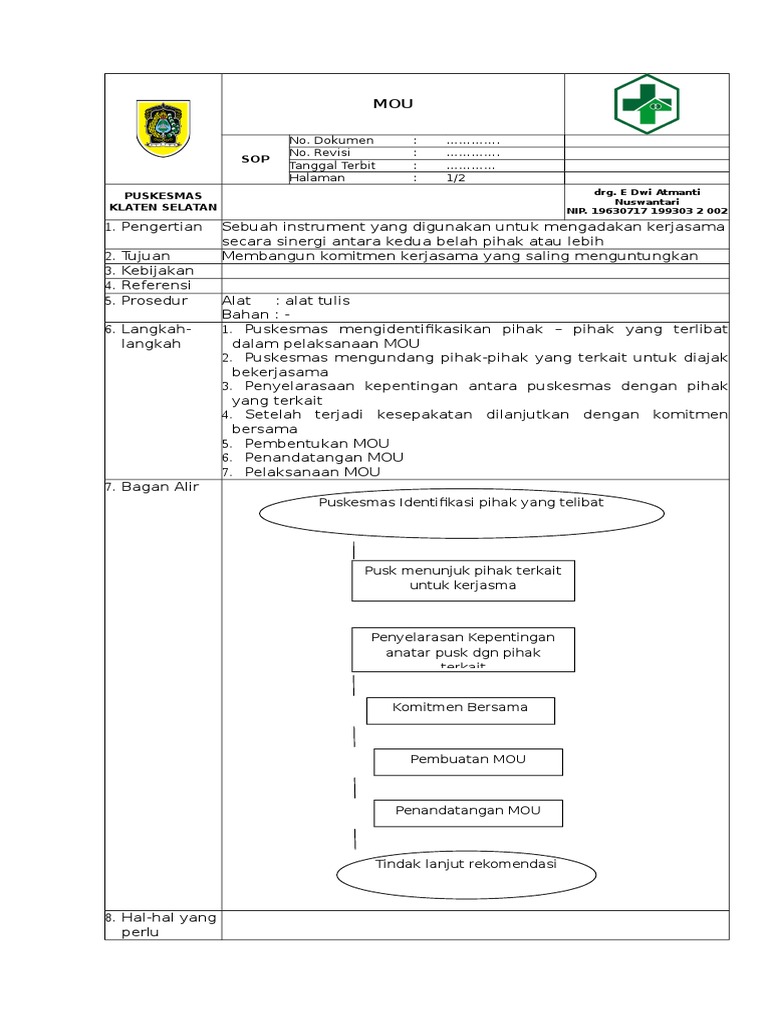 Sop Mou | PDF | Hukum