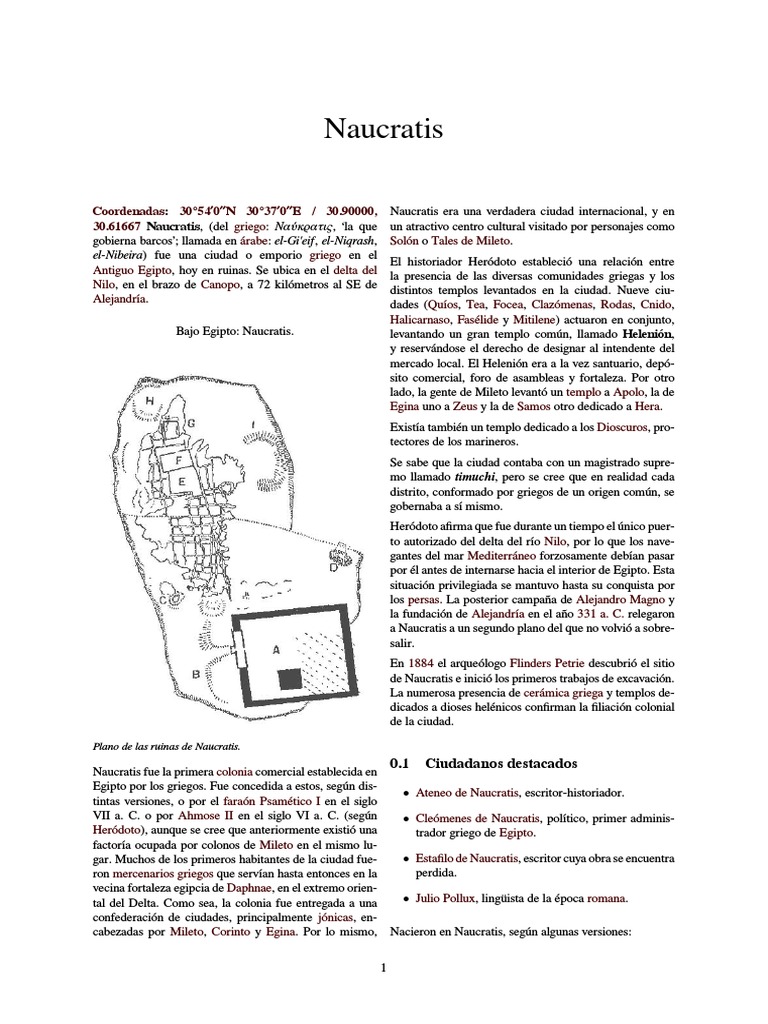 Naucratis: Primera Colonia Griega en Egipto | PDF | Antigua Grecia ...