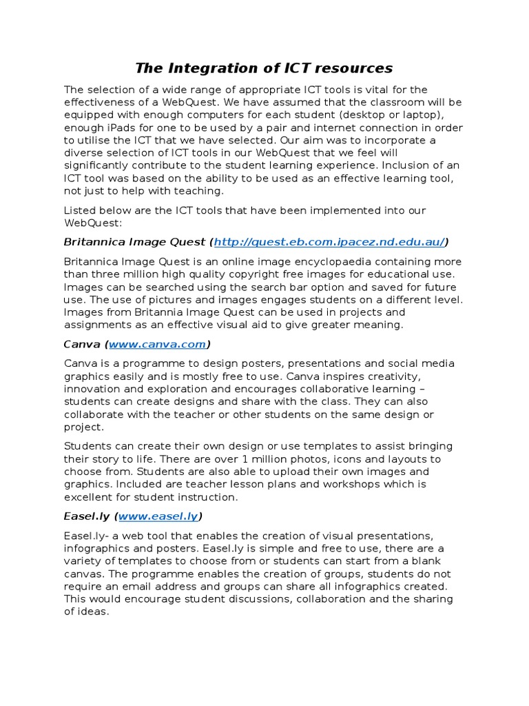 Integration of Ict Michael | PDF | Educational Technology | Infographics