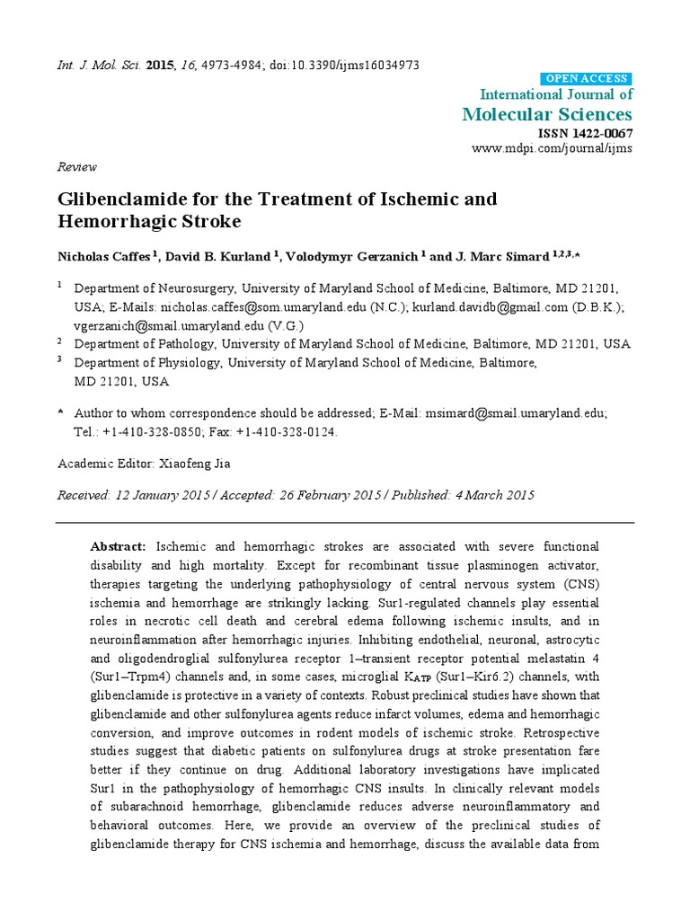 Gliben | PDF | Stroke | Depolarization