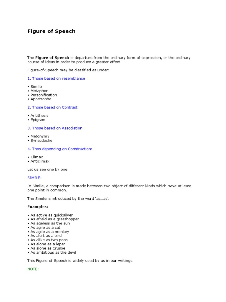 Figures of Speech Explained in 40 Characters | PDF | Anthropomorphism ...