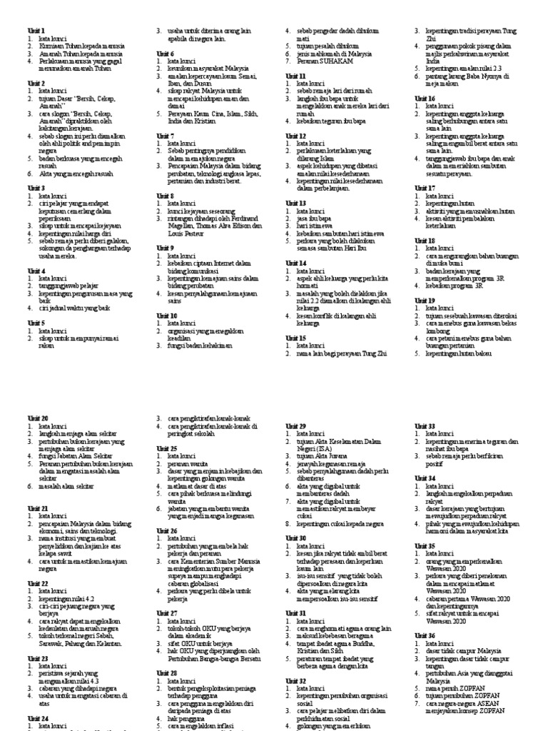 Nota Pendidikan Moral Tingkatan 4 | PDF