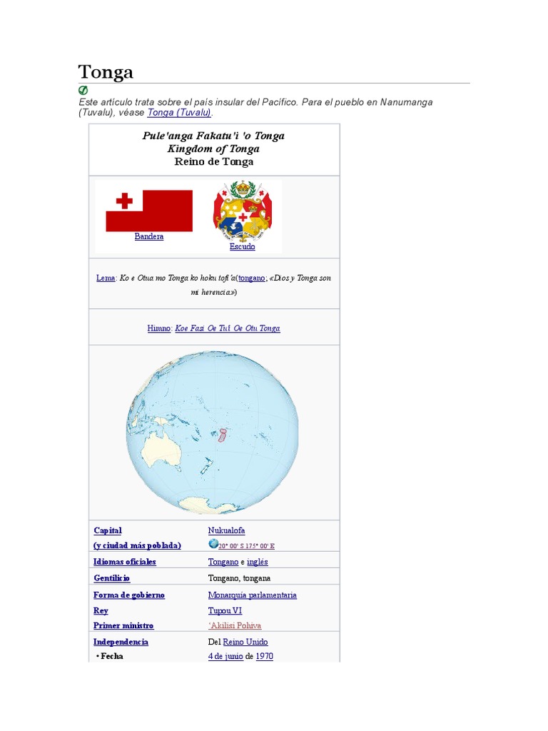 Tonga | PDF | Tonga | Nueva Zelanda