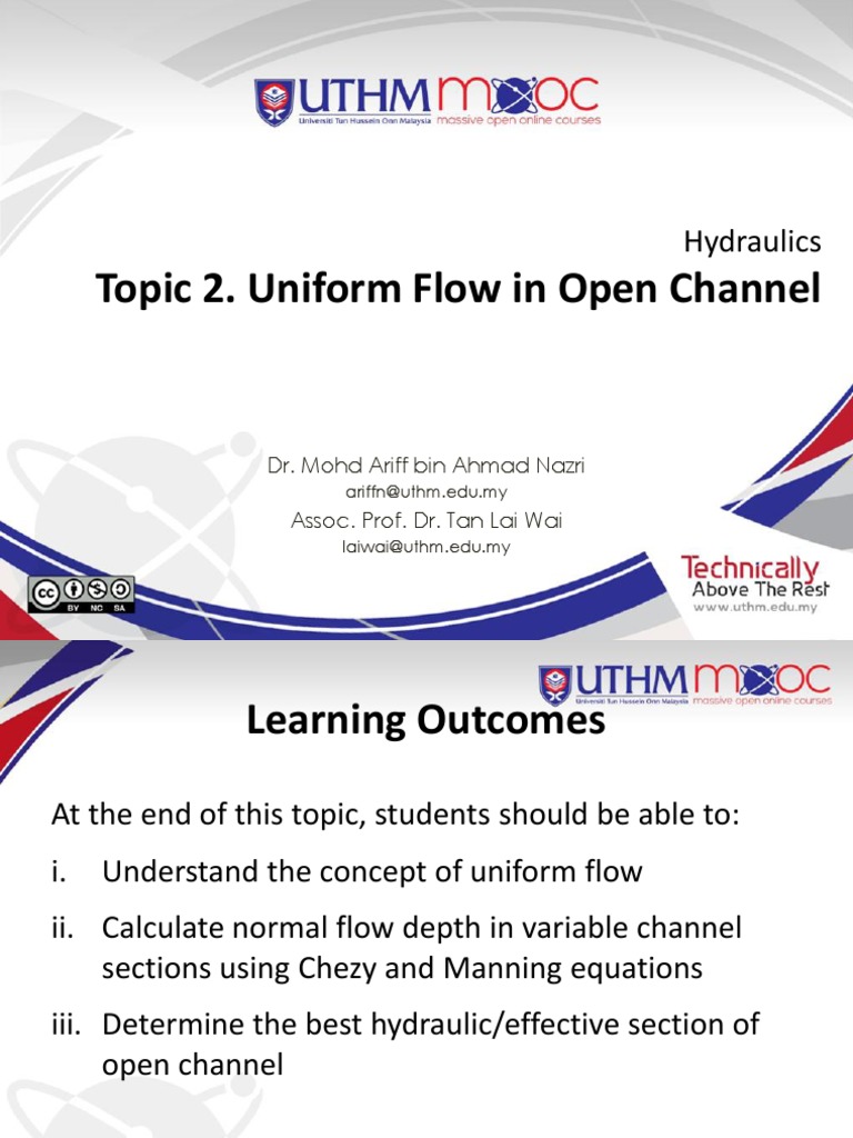 Hydraulics Topic 2 Uniform Flow in Open Channel | PDF | Building ...