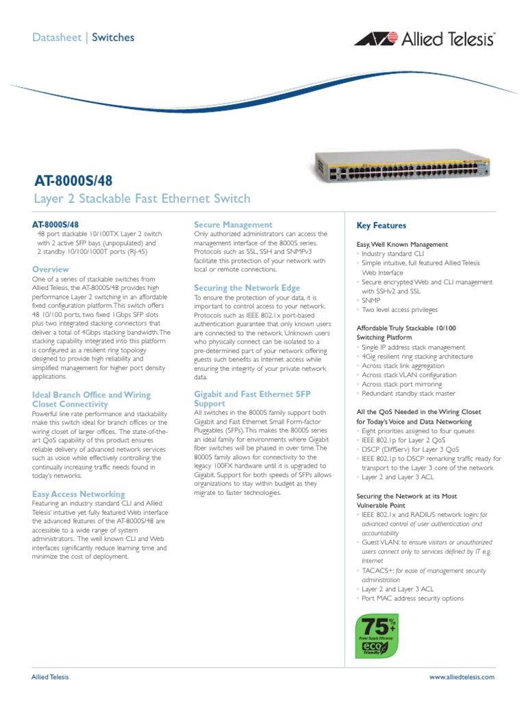 Layer 2 Stackable Fast Ethernet Switch: Switches | PDF | I Pv6 ...