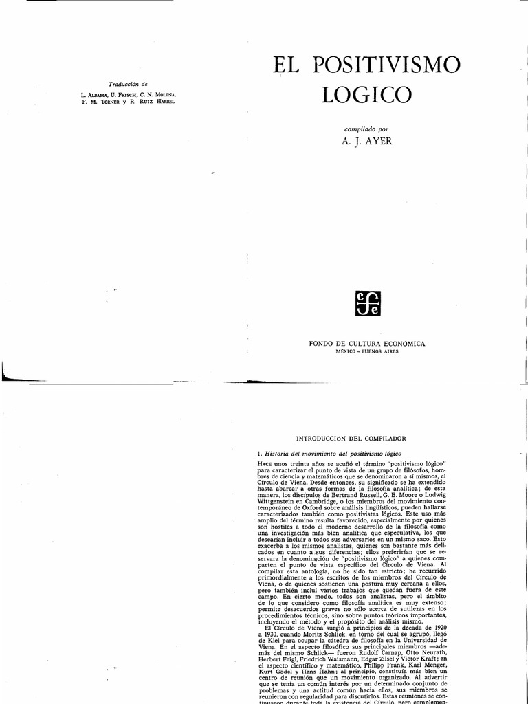 1.Ayer, A. J., El positivismo lógico.