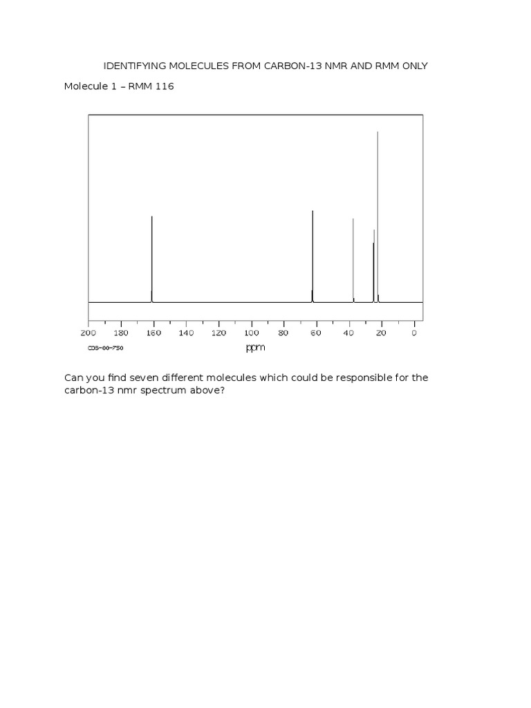 Carbon-13 NMR Molecule Identification | PDF | Science & Mathematics