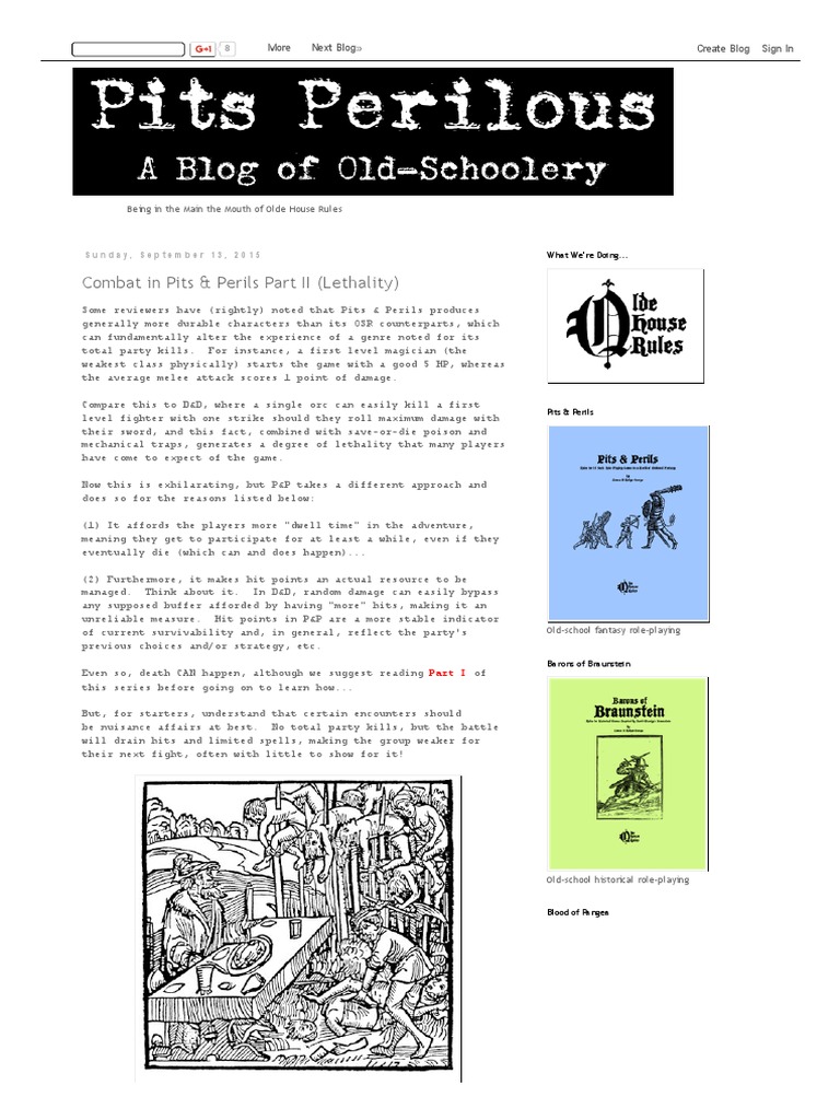 Pits Perilous - Combat in Pits & Perils Part II (Lethality) | PDF | Orc ...