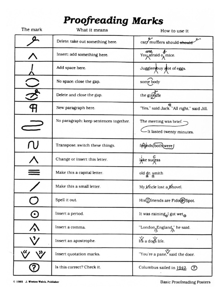 Proofreading Marks | PDF