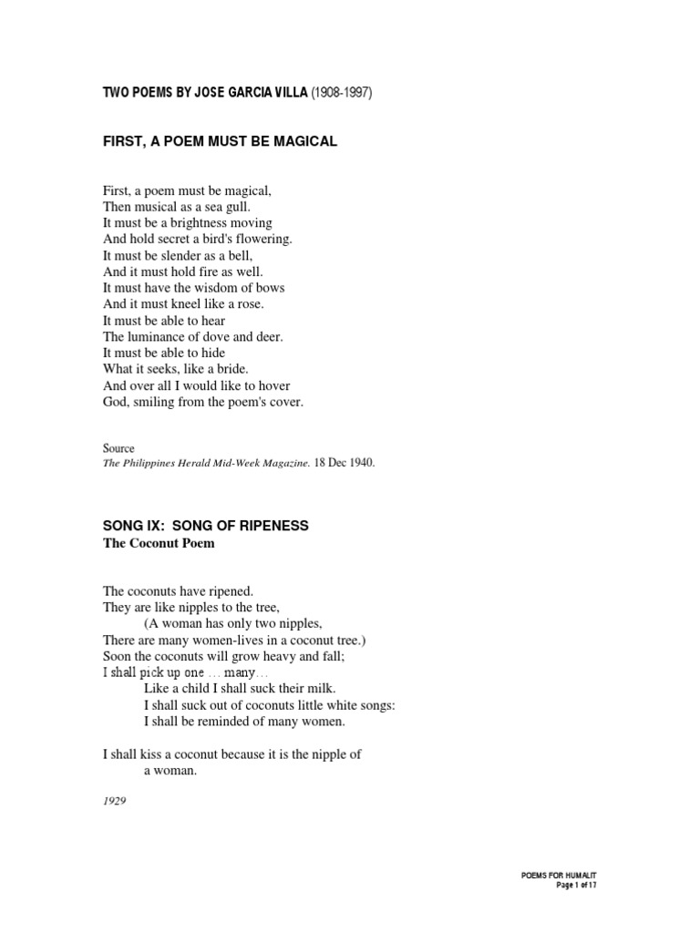The Coconut Poem and Other Verses | PDF | Poetry | Nature
